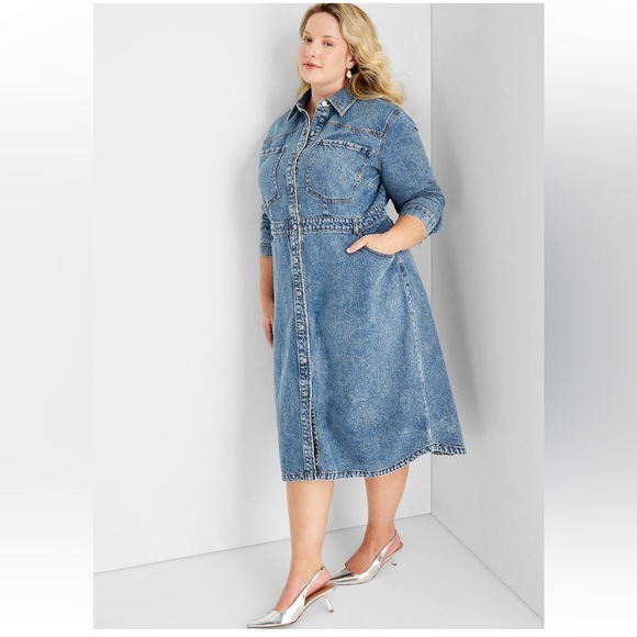 future collective | Dresses | Future Collective Denim Midi Dress | Poshmark